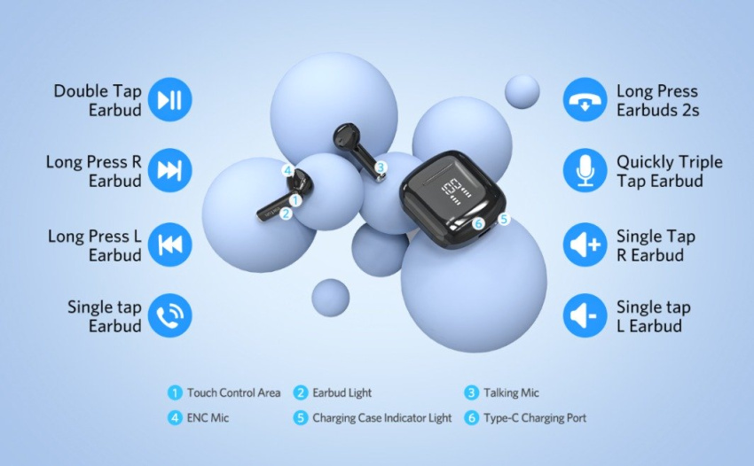 Earfun Air Lite ENC 降噪真無線耳機 - Ocean 漁灣