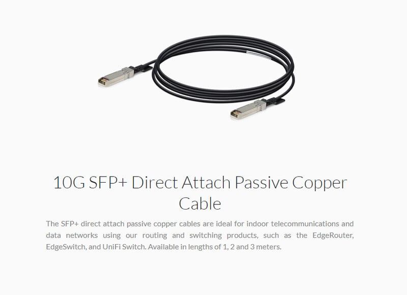 Ubiquiti UDC-3 UniFi Direct Attach Copper Cable, 3-meter | Hong Kong ...